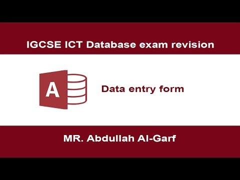 IGCSE ICT Database revision - Data entry form part 1