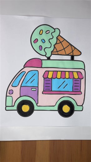 I scream, you scream, we all scream 🍦 First time using acrylic markers. Follow for more relaxing content. #asmr #cozy #coloring #relax #fyp