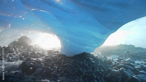 Slow Motion: Swift Streams in Amazing Ice Cave, Mendenhall Glacier, Alaska
