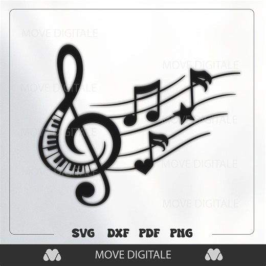 Treble Clef Metal Wall Decor SVG - Treble Clef Laser Cut CNC Plasma Design - Music Wall Decor - Etsy