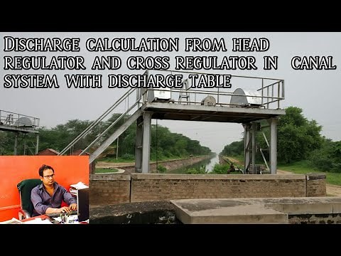 Discharge calculation from head and cross regulator in canal system with discharge table