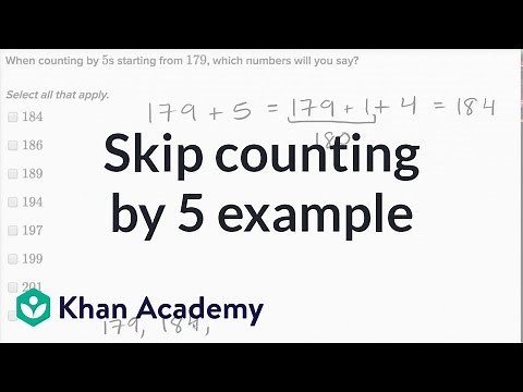 Skip counting by 5 example | Addition and subtraction within 100 | Early Math | Khan Academy
