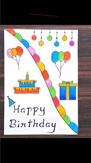Happy birthday card/ Birthday card drawing/ Handmade birthday card designs/ Birthday card making