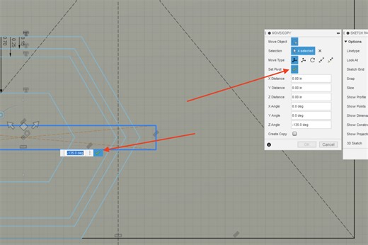 How do I rotate & copy a sketch around a point