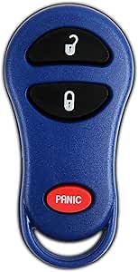 KeylessOption Key Fob Replacement for 2001 2002 2003 2004 2005 2006 2007 2008 Chrysler Town Country Dodge Caravan Jeep Grand Cherokee Plymouth Remote, 3-Button 04686481, Programming Guide Included