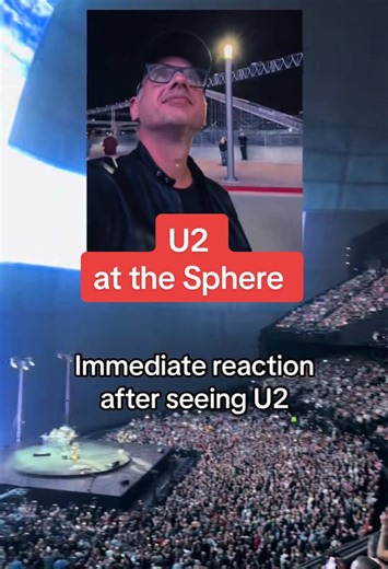 It was November 1, 2023. I have never heard guitars sound like that before. When Edge took a solo, the sound would travel up the dome from the stage, and the rich delays would ping pong and spiral in three dimensional sound up to the top of the Sphere. #theSphere #LasVegas #U2 #reaction