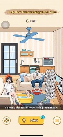 Brain Puzzle 2 Logic Twist - Who Wash - Help Them Finish Washing The Dishes #brainpuzzle