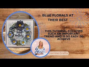 This Blue Floral Card is Going Viral! 💙 Watch This Easy Stencilling & Layered Flower Tutorial