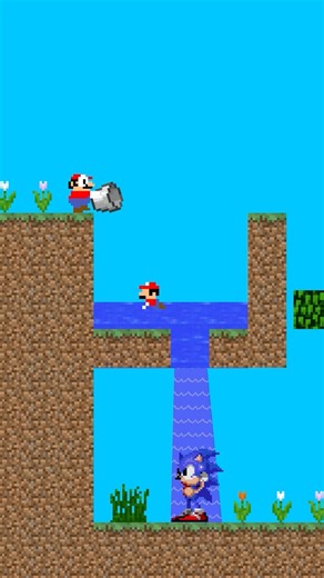 Take the Water Challenge!💦 Mario Vs. Sonic! Who Will Win?! #minecraft #tazercraft #mario #shorts