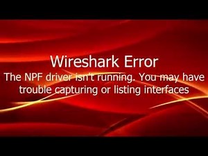 The NPF driver isn't running. You may have trouble capturing or listing interfaces. Wireshark