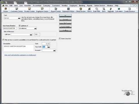 QuickBooks Training Videos: Create a Sub Item