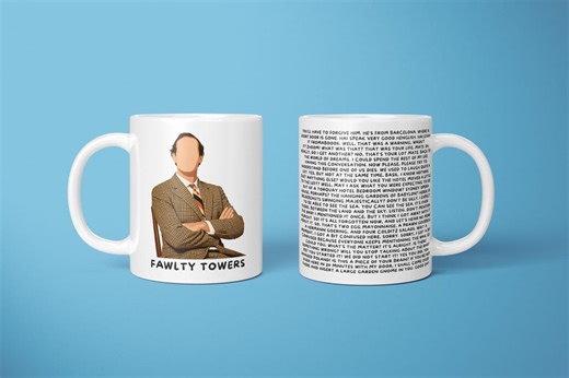 Fawlty Towers Best Quotes, Fawlty Towers Quotes Mug, Fawlty Towers TV Show, Basil Fawlty, Manuel, Que, Don't Mention the War - Etsy