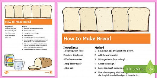 Bread Recipe Sheet