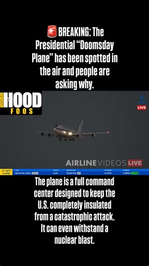 Neighborhood Foos on Instagram: "🚨BREAKING: The Presidential “Doomsday Plane” has been spotted in the air and people are asking why. The plane is a full command center designed to keep the U.S. completely insulated from a catastrophic attack. It can even withstand a nuclear blast. •••••••••••••••••• neighborhoodfoos Entertainment•Culture•News 🌎 #neighborhoodfoos #hoodclips #dailynews #whatsnew #worldstar nojumper viral viralvideos explorepage trendingreels saycheesetv latinomemes watchthis lat