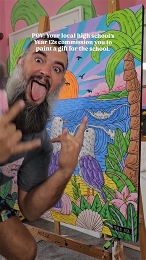 65 reactions · 4 comments | Super stoked to paint a canvas for my...