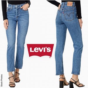 LEVI’s Wedgie Straight High-Rise Button-fly Jeans (W32 L28)