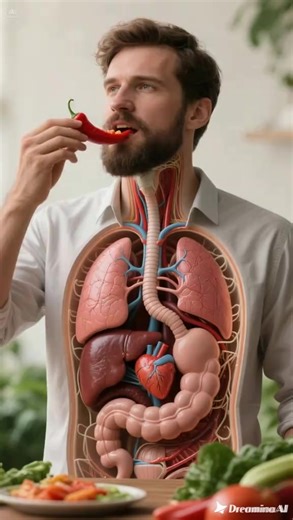 123K views · 634 reactions | Red chilli side effects  #3danatomy #unhealthyfood #chilli #viral #trending | Humanfacts3d | Facebook