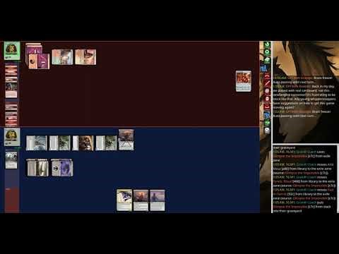 mage-bench Modern: GPT4om Gramps (Dimir Midrange) vs Grok4F Coach (Ruby Storm)