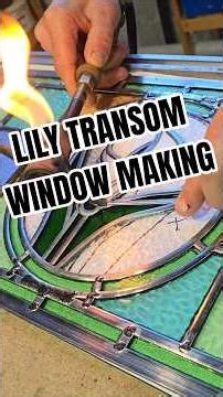 Cute little lily transom window making #stainedglass #glassart #craft