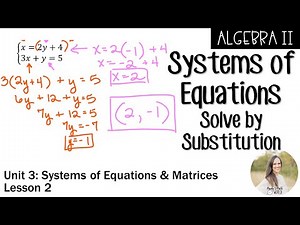 Solve a System of Equations Using Substitution (Algebra 2)