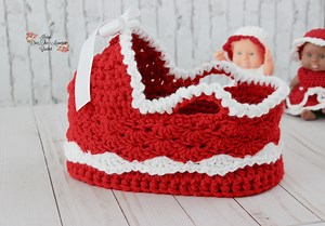 Shell Stitch Moses Basket - Free Crochet Pattern - Krissys Over The Mountain Crochet