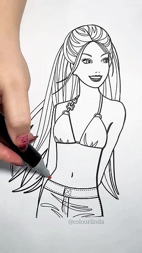 19K views · 246 reactions | Barbie ✨ #asmr #asmrcoloring #coloringbook #barbie #satisfying #colouring #coloring | Colourane | Facebook