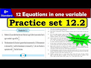 Practice Set 12.2 | Class 8 | Chapter 12 Equation in One Variable | Maths | All Question Answers