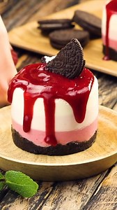 17K views · 76 reactions | Make dessert time even sweeter with these raspberry yogurt mini cakes!  Ingredients: - 8 oreos, crushed - 2 tbsp milk - 1 cup yogurt - ¼ cup sugar - 2 tsp vanilla extract - 3 gelatin sheets dissolved in water - ⅔ cup cream - 1 cup raspberry sauce  RECIPE: https://bit.ly/4btEhcr #scrumdiddlyumptious #cake #raspberycake #summerrecipes #dessert | Scrumdiddlyumptious | Facebook