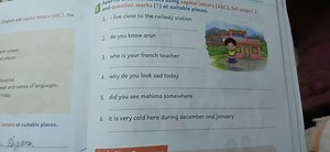 Rewrite these sentences using capital letters (ABC), full stops... | Filo