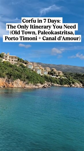 Save this Corfu 7-day itinerary to hit the island’s most visited spots—UNESCO Old Town, Paleokastritsa, Porto Timoni Canal d’Amour. Want my exact map best times to go? Comment “CORFU” and I’ll send it. Visit www.traveleasyworld.com for more 🙂👉. #Corfu #CorfuIsland #VisitCorfu #CorfuGreece #CorfuOldTown | Travel Easy World