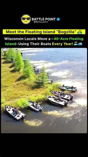 Bogzilla — The Floating Island on Lake Chippewa in Wisconsin That Locals Move Every Year! 🏝️🚤
