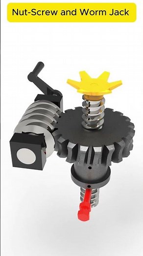 Nut Screw and Worm Jack #machine #cad #solidworks #mechanical #manufacturing #engineering
