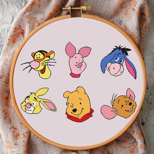 Winnie the Pooh and Friends Cross Stitch Pattern – Modern Disney Art, Digital Download - Etsy