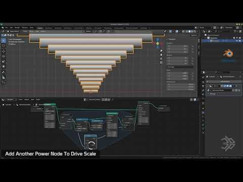 Instancing Objects With Exponential Offsets Using Geometry Nodes in Blender