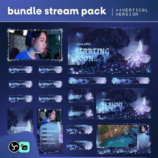 Animated Shadowmire Grove Stream Overlay: Mystical Blue Night for Tiktok and Obs/streamlabs - Etsy