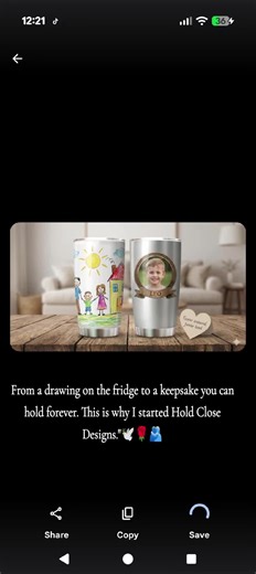 Whether it’s a child's masterpiece like this 🎨 or a photo of a loved one you want to keep near 🕊️, I create custom tumblers that preserve your most treasured moments. ​I pour my heart into every single design because I know how much these memories mean to you.