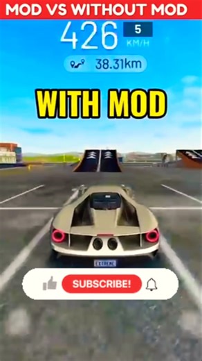 Without mod vs with mod in Extreme car driving simulator || #ytshorts #technogamerz #shorts
