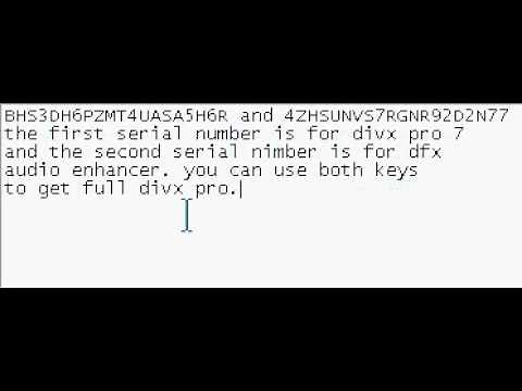 DivX Pro Serial key !