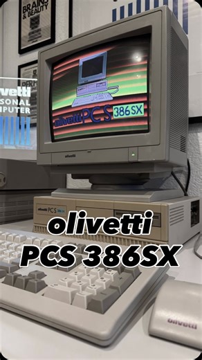 olivrea on Instagram: "Olivetti PCS386SX (1991) A compact desktop personal computer powered by an Intel 386SX microprocessor running at 16 MHz, equipped with 8 MB of RAM and a 40 MB hard disk. The complete setup shown here includes the original 14″ VGA color monitor and a Cherry-made keyboard. This model was manufactured in Nuremberg at the Triumph-Adler factory, which was owned by Olivetti at the time. It was also sold under the Triumph-Adler brand as the Dario 386SX. #ilovemyolivetti #olivrea 