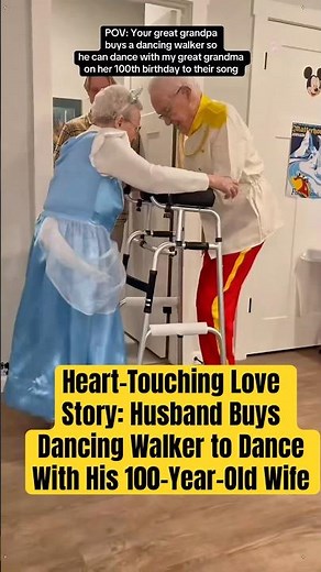 Heart-Touching Love Story: Husband Buys Dancing Walker to Dance With His 100-Year-Old Wife #wedding