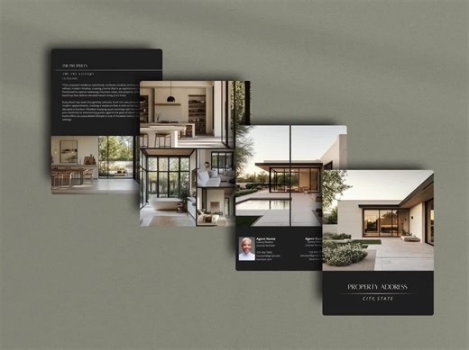 Organic Modern Real Estate Listing Brochure: Canva Template - Etsy