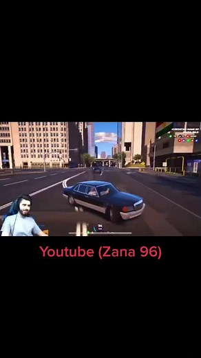 Virtual City Driving Simulation with Black Sedan