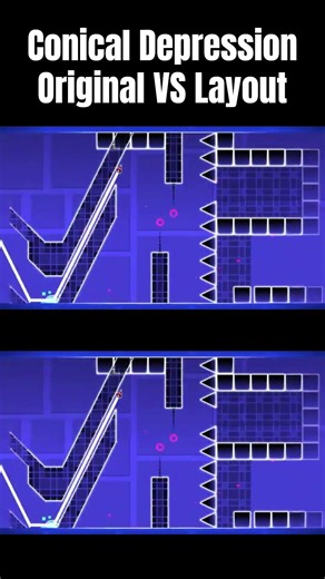 Conical Depression Original VS Layout 🥀 #geometrydash #conicaldepression #gd #funnyshorts