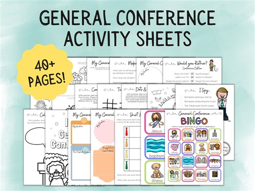 General Conference April 2026 Activities for Kids | LDS Conference Packet | Conference BINGO | General Conference Games | Coloring Pages - Etsy