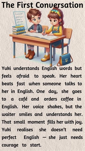 🗣️ The First Conversation–A short and meaningful English story for beginners and English learners.