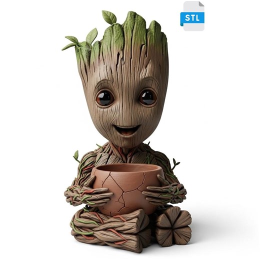Baby Groot Planter STL: 3D Printable Succulent Pot (digital Download) - Etsy