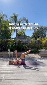 Stability is the ability to return to equilibrium after perturbation. 🧘 In other words, it's our ability to maintain our balance or center of gravity over our base of support. Check out these fun ways Therapeutic Specialist @yogawithkylie enjoys to add perturbation to familiar poses. Other synonyms for perturbation include agitation, disruption, fluster, distress or turmoil - terms we might more often align with being thrown off our mental and emotional centers. Being more stable in our bodies 