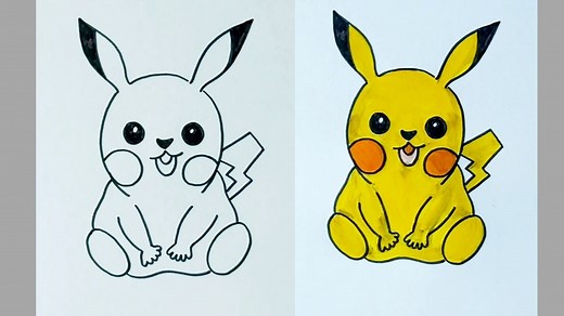 How to draw a Pikachu step by step | Easy Pikachu drawing for kids | Easy and simple drawing for kids #pikachudraw #drawingveryeasy #easydraw | Priyanka creative guru