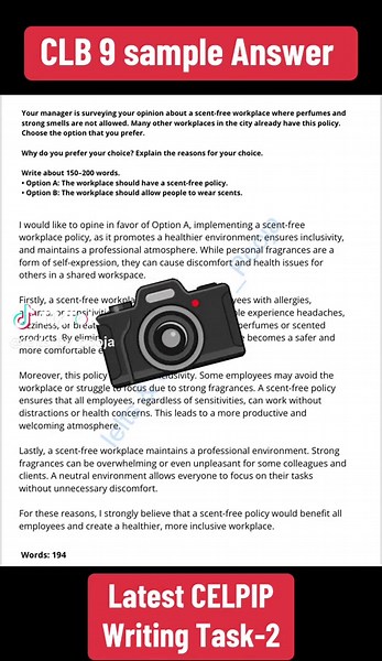 Latest CELPIP Writing Task-2: CLB 9 Sample Answer