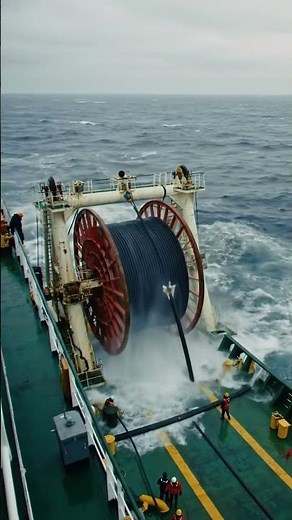 POV: You're a cable layer in the North Sea during a storm. #roughseas